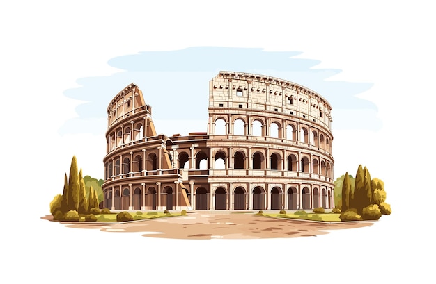 The Majestic Colosseum of Ancient Rome in Vibrant Hues | Jiffy Designs