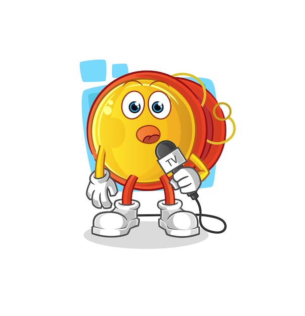 Cheerful Cartoon Smiley Face Holding Microphone | Jiffy Designs