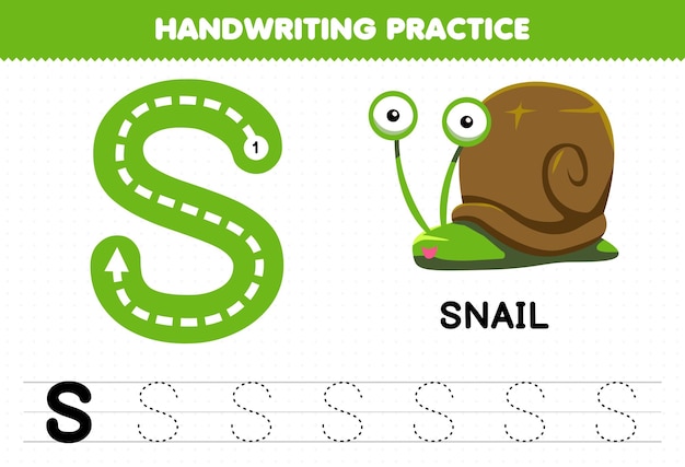 Vibrant Snail Handwriting Practice for Kids | Jiffy Designs