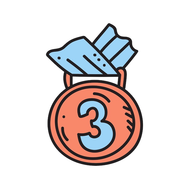 Vibrant Number 3 Badge with Playful Geometric Design | Jiffy Designs