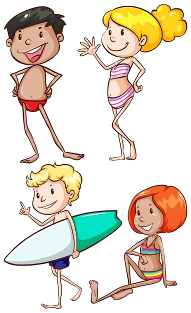 Vibrant Collection of Playful Beach-Themed Characters | Jiffy Designs