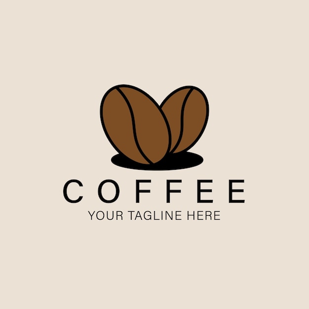 Elegant Coffee Bean Logo with Customizable Tagline | Jiffy Designs