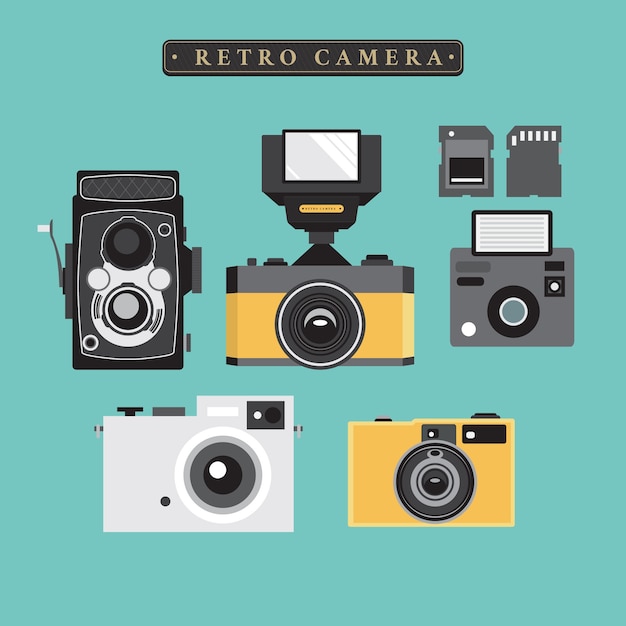 Vibrant Collection of Retro and Vintage Camera Illustrations | Jiffy ...