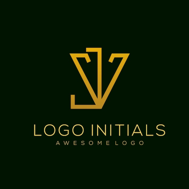 Elegant Golden Monogram Initials on Sophisticated Dark Green | Jiffy ...