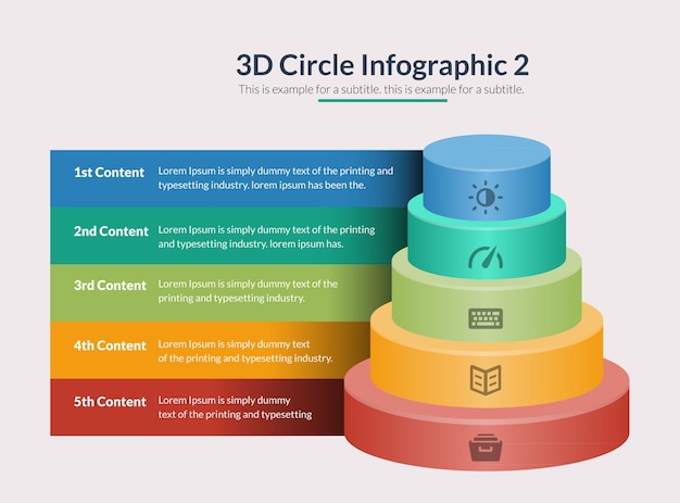 Vibrant 3D Circle Infographic with Layered Content Sections | Jiffy Designs