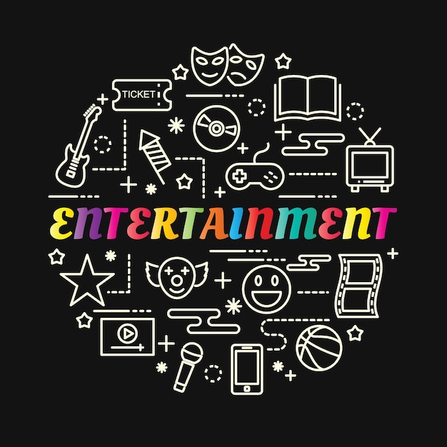 Vibrant Entertainment Collection of Diverse Visual Icons | Jiffy Designs