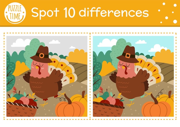 Spot the 10 Differences in the Thanksgiving Turkey Scene | Jiffy Designs