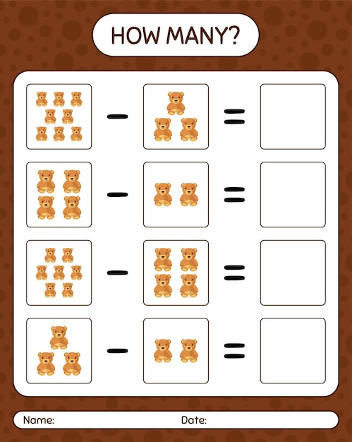 Counting Adorable Teddy Bears on a Worksheet | Jiffy Designs