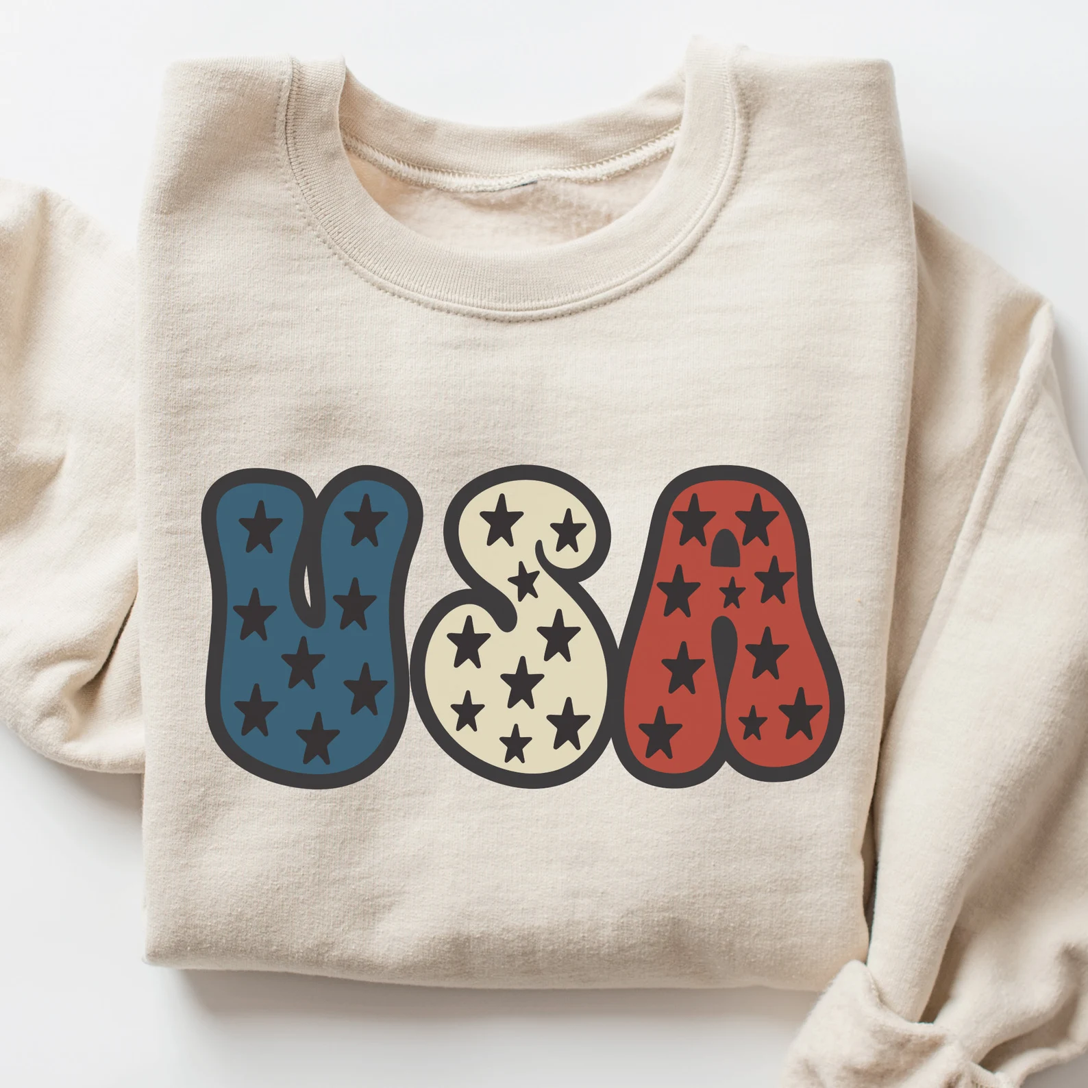 'USA' Patriotic Star-Spangled Letters in Bold Red, White, and Blue ...