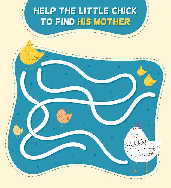 Help the Adorable Chick Find Its Mother in the Maze | Jiffy Designs