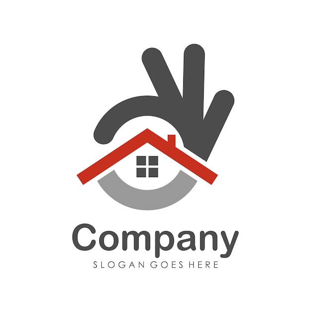 Stylized House and Hand Symbol Minimalist Logo | Jiffy Designs