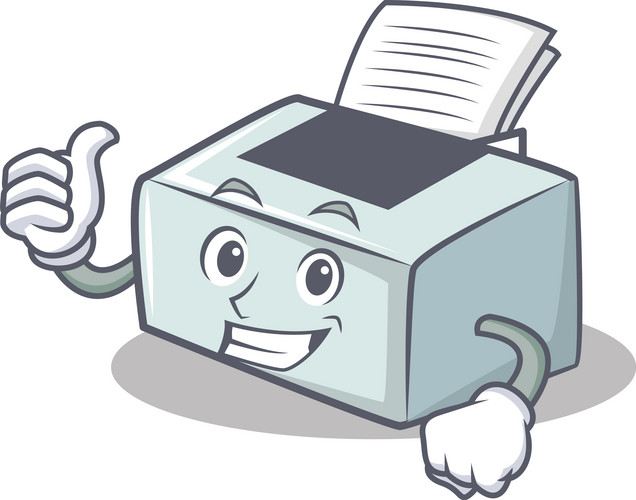 Thumbs Up Printer Character Cartoon Style Vector Illustration | Jiffy ...
