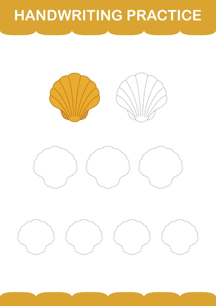 Elegant Seashell Handwriting Practice Template | Jiffy Designs