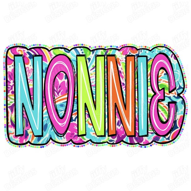 'Nonnie' Vibrant Graffiti-Style Letters with Playful Patterns and ...