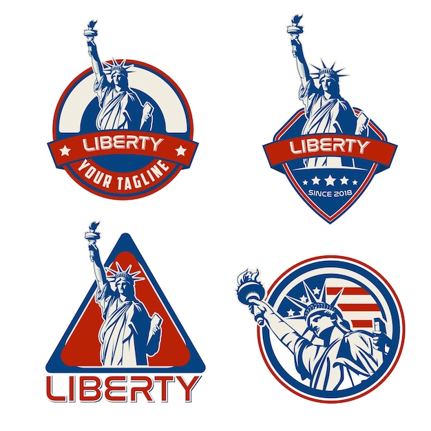 Patriotic Statue of Liberty Emblem and Badge Collection | Jiffy Designs