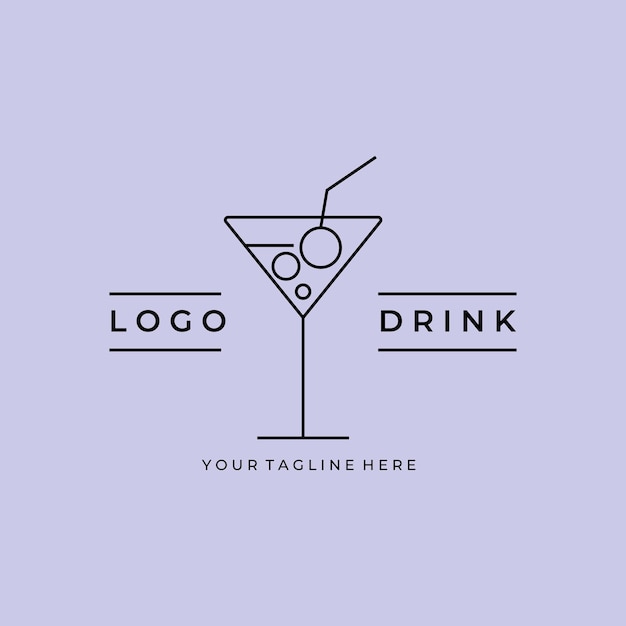 Chic Cocktail Glass Logo with Customizable Tagline | Jiffy Designs