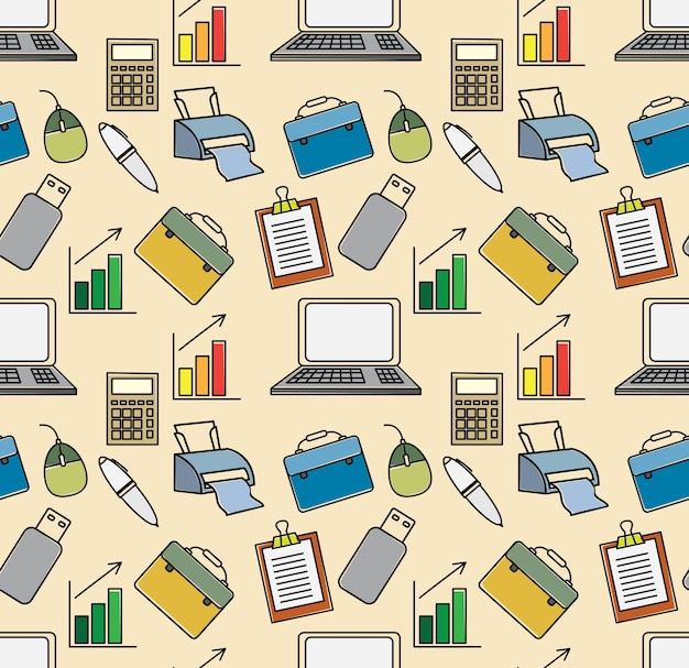 Vibrant Office Essentials: Laptops, Charts, and Stationery Galore ...