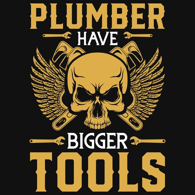 Winged Skull with Plumbing Tools: Plumber's Bigger Tools | Jiffy Designs