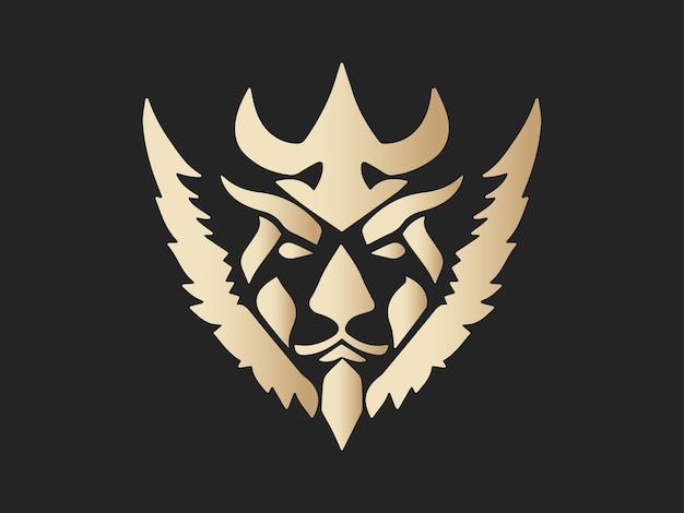 Majestic Golden Winged Creature Emblem on Dark Background | Jiffy Designs
