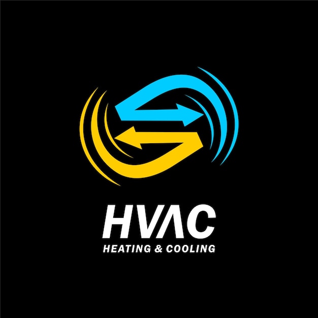 Striking Dual-Tone HVAC Logo Design with Dynamic Arrows | Jiffy Designs