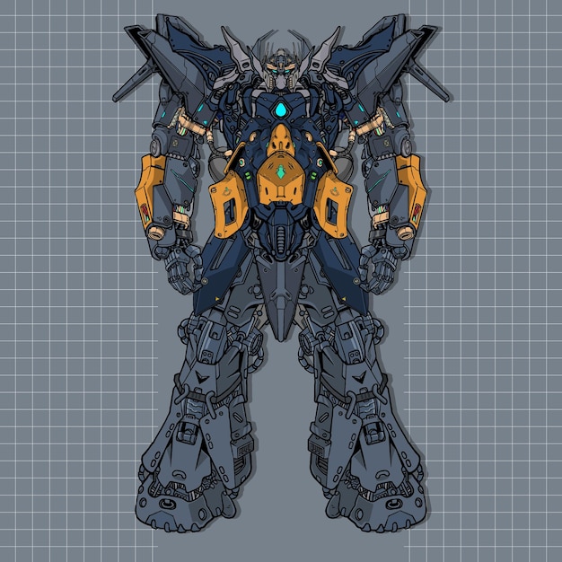 Colossal Mech Warrior with Intricate Armor and Weaponry | Jiffy Designs