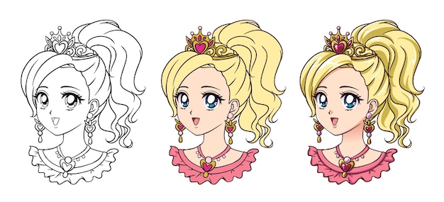 Captivating Anime Princess with Radiant Tiara and Ruffled Dress | Jiffy ...