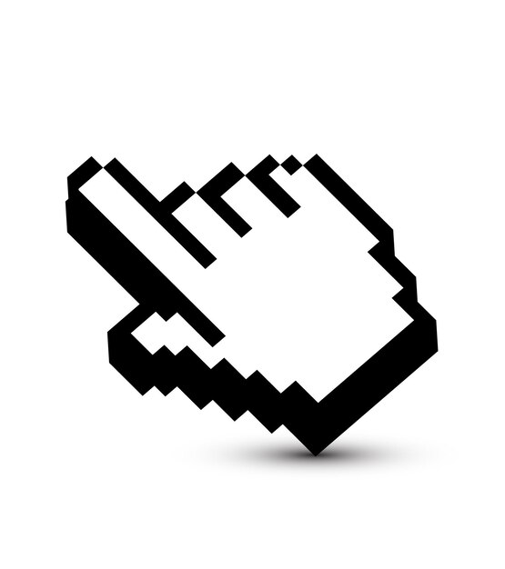 Pixelated Hand Cursor on Minimalist Black Background | Jiffy Designs