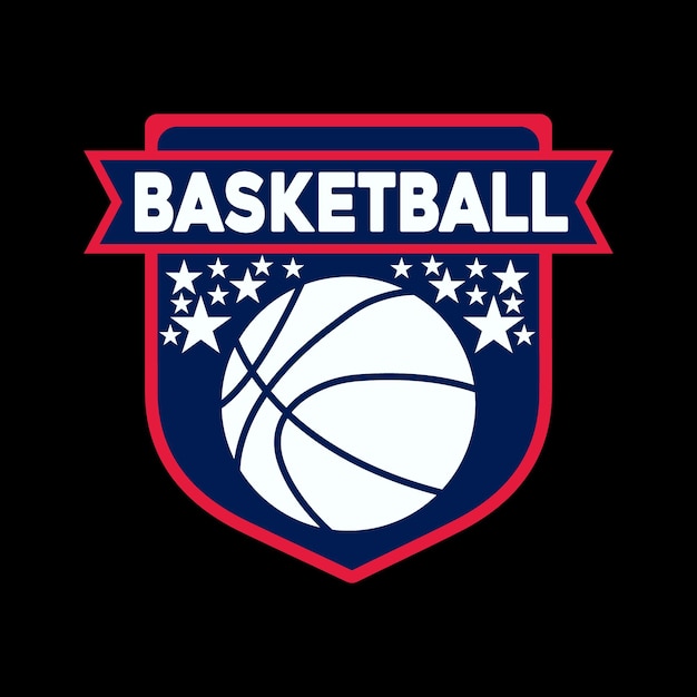 Vibrant Basketball Emblem with Patriotic Stars | Jiffy Designs