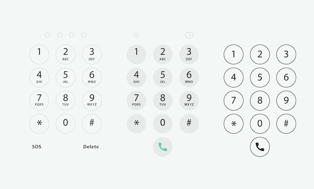 Minimalist Numeric Keypad Icons with Subtle Textures | Jiffy Designs