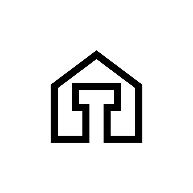 Minimalist Geometric House Icon with Stylized Letter G | Jiffy Designs