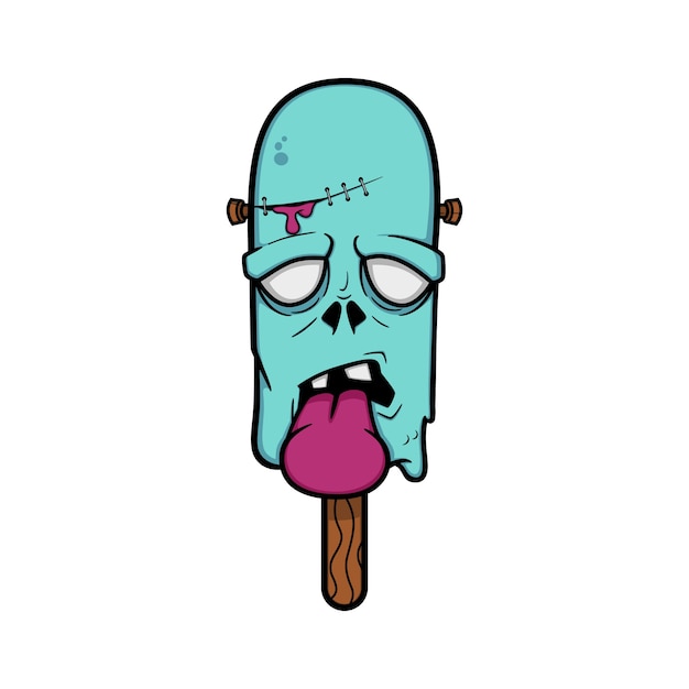 Comical Zombie Popsicle with Exaggerated Facial Features | Jiffy Designs