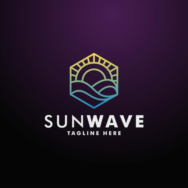 Vibrant Coastal Sunrise Emblem with Stylized Sun and Waves | Jiffy Designs