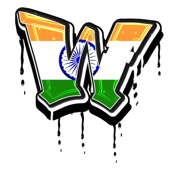 Vibrant Indian Graffiti Art with Tricolor Flag Motif | Jiffy Designs