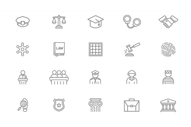 Comprehensive Icon Set Depicting Legal and Educational Concepts | Jiffy ...