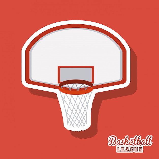 Iconic Basketball Hoop Against Vibrant Red Background | Jiffy Designs