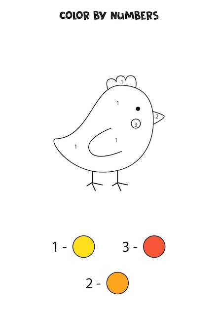 Cute Chick Color by Numbers Drawing for Kids | Jiffy Designs