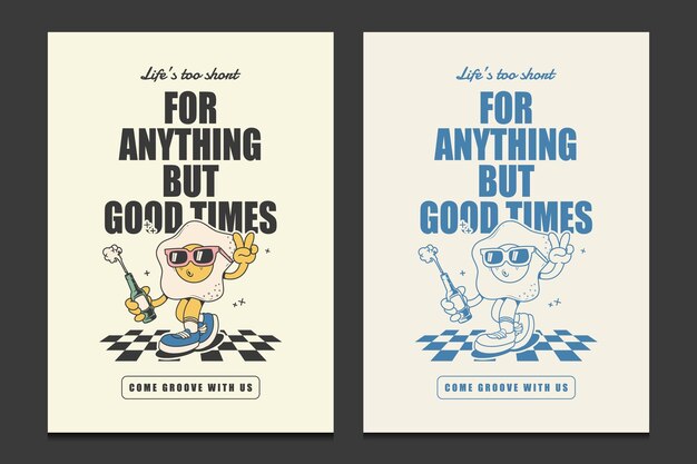 Lighthearted Cartoon Characters on Retro Posters for Diverse ...