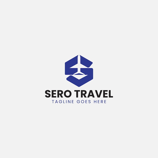Sleek Hexagon Airplane Icon for Sero Travel Brand | Jiffy Designs