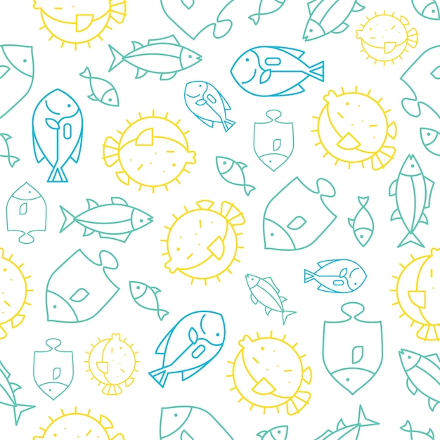 Vibrant Underwater Motif: A Playful Collection of Marine Illustrations ...