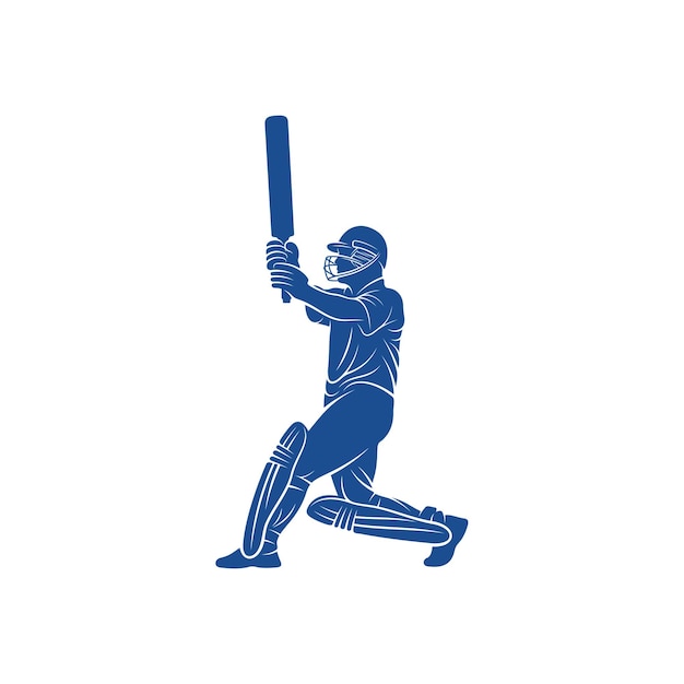 Powerful Cricket Batsman in Striking Pose | Jiffy Designs
