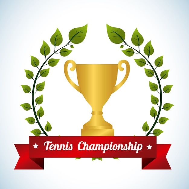 Golden Trophy with Laurel Wreath and Championship Banner | Jiffy Designs