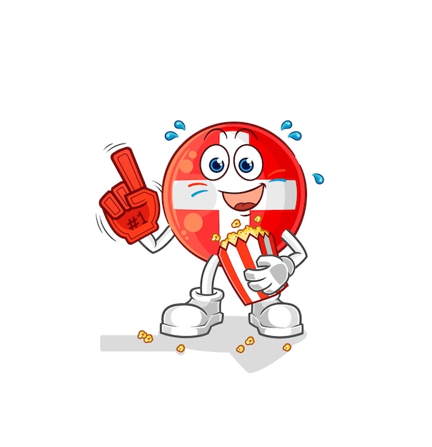 Playful Red Stop Sign Character Cheers with Foam Finger | Jiffy Designs