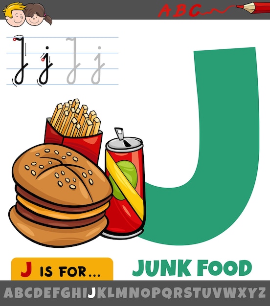 Delicious Junk Food Illustration with Letter J | Jiffy Designs