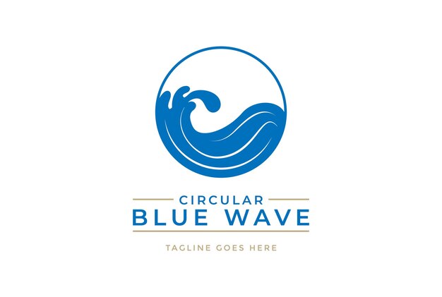 Captivating Circular Blue Wave Logo with Flowing Aquatic Motif | Jiffy ...