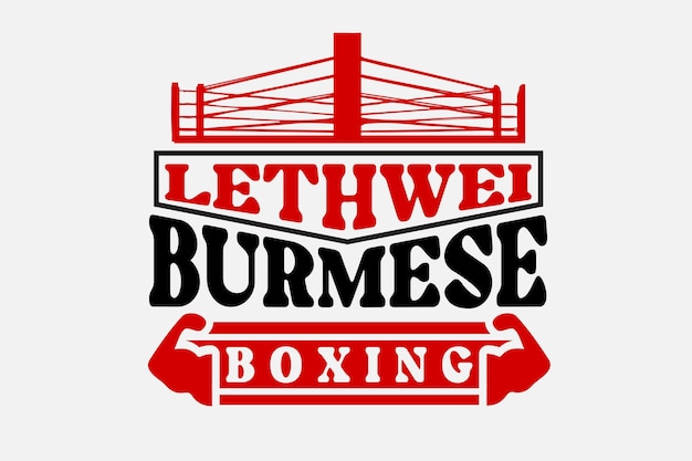 Vibrant Lethwei Burmese Boxing Logo with Iconic Ring Design | Jiffy Designs