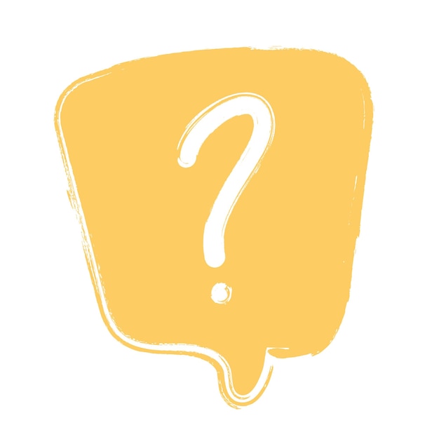Curious Question Mark in Playful Yellow Brushstroke | Jiffy Designs
