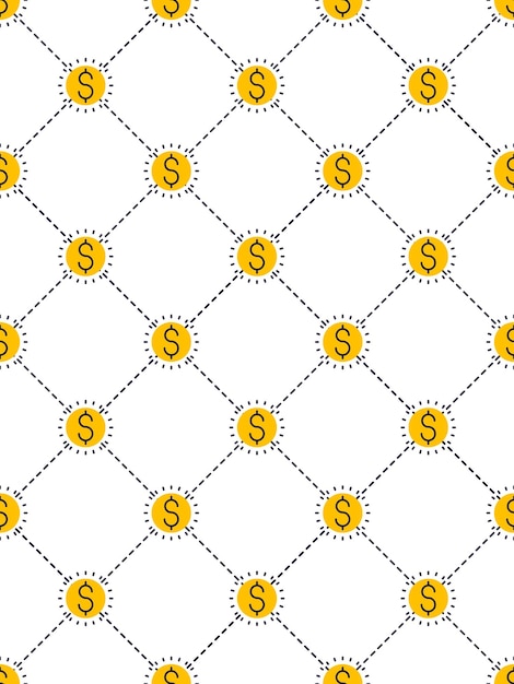Vibrant Dollar Sign Pattern with Dotted Lines | Jiffy Designs