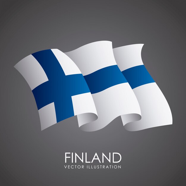 Waving Finnish Flag in Blue and White Colors | Jiffy Designs