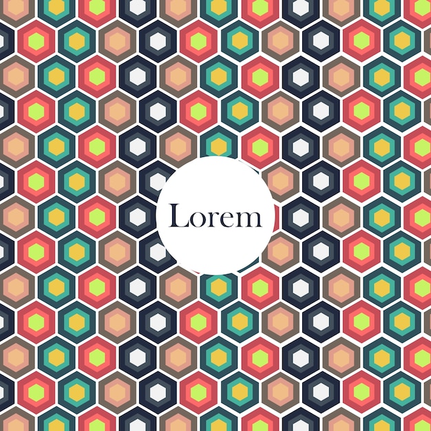 Vibrant Hexagonal Pattern with Circular Placeholder Text | Jiffy Designs