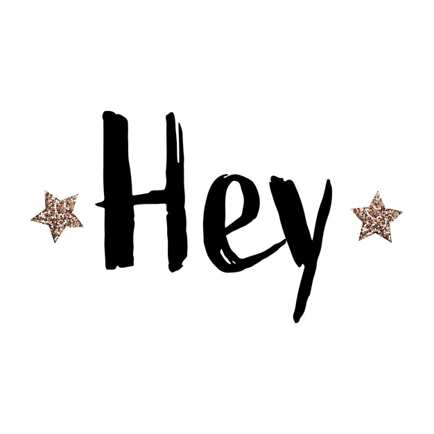 Playful Glitter Stars and Handwritten 'Hey' Text | Jiffy Designs